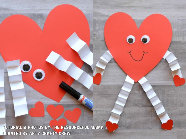 6 DIY Paper Heart Crafts For Preschool - Arty Crafty Crew