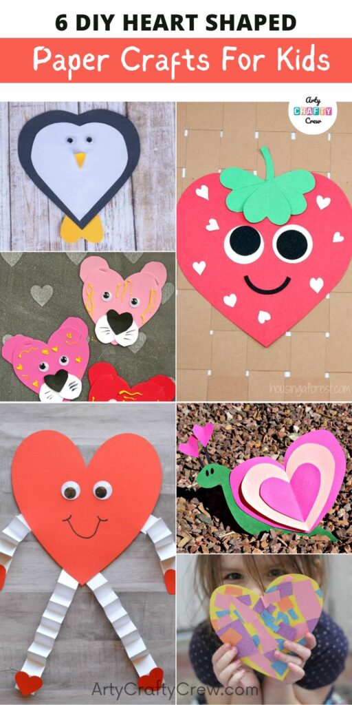 6 DIY Paper Heart Crafts For Preschool - Arty Crafty Crew