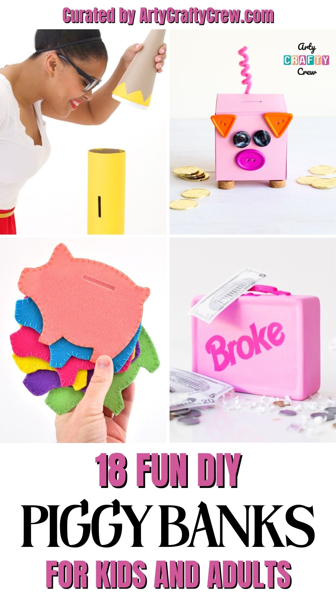 18 Fun DIY Piggy Banks For Kids and Adults - Arty Crafty Crew