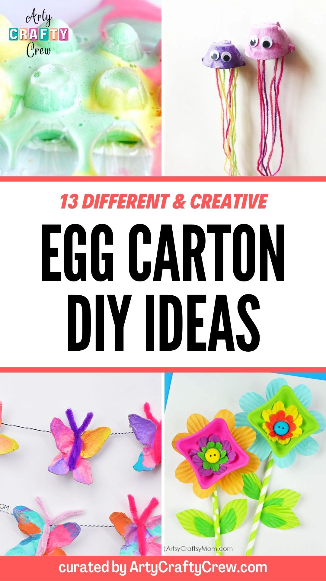 13 Different and Creative Egg Carton DIY Ideas - Arty Crafty Crew