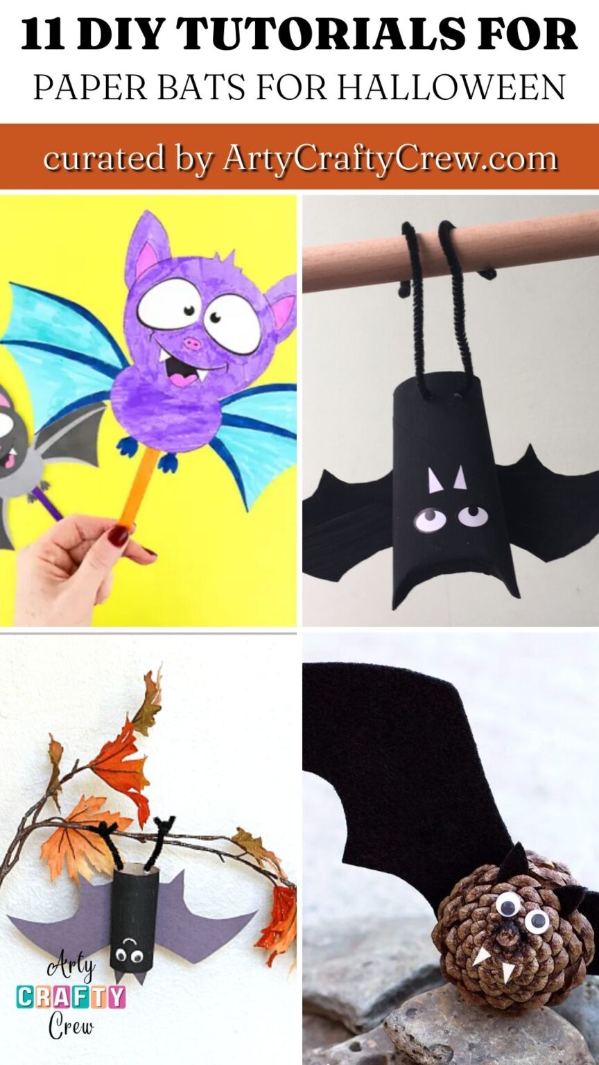 11 Spooky Paper Craft Bats For Your Halloween Setup - Arty Crafty Crew