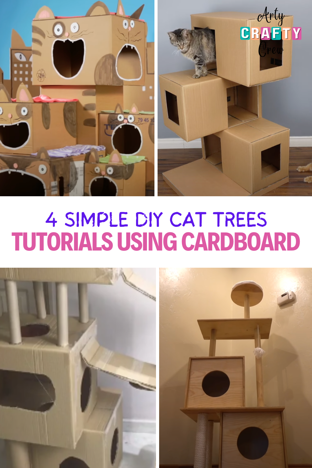4 Simple DIY Cat Trees Tutorials Using Cardboard Arty Crafty Crew 4 Simple DIY Cat Trees Tutorials Using Cardboard Arty Crafty Crew