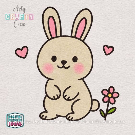 9 Simple Tutorials On How To Draw Easter Bunnies - Arty Crafty Crew