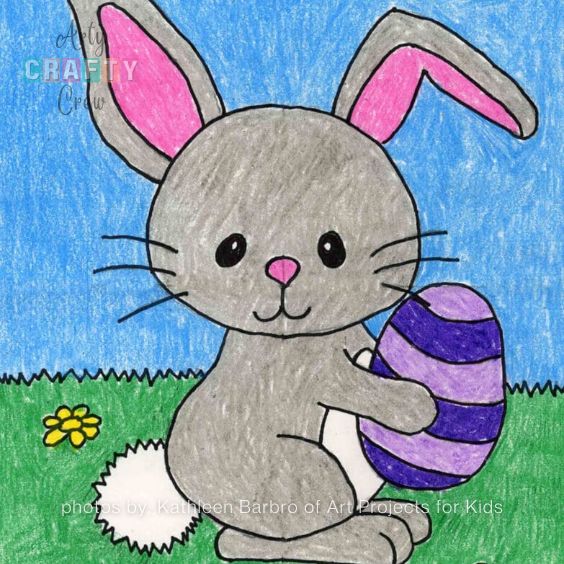 9 Simple Tutorials On How To Draw Easter Bunnies - Arty Crafty Crew